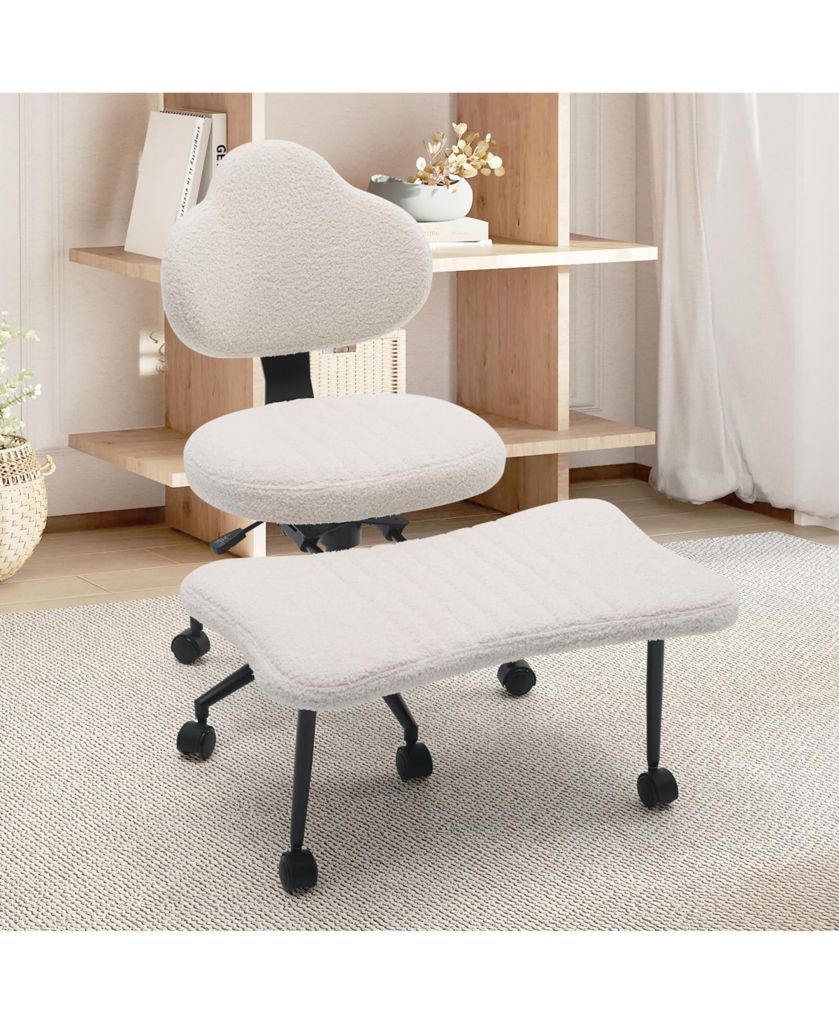 Click here for homfan Cross-Legged Office Chair with Cloud Backre... prices