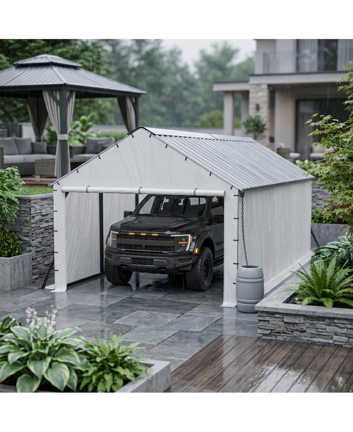 Click here for homfan 11x20 Feet Heavy Duty Carport with Side Cur... prices