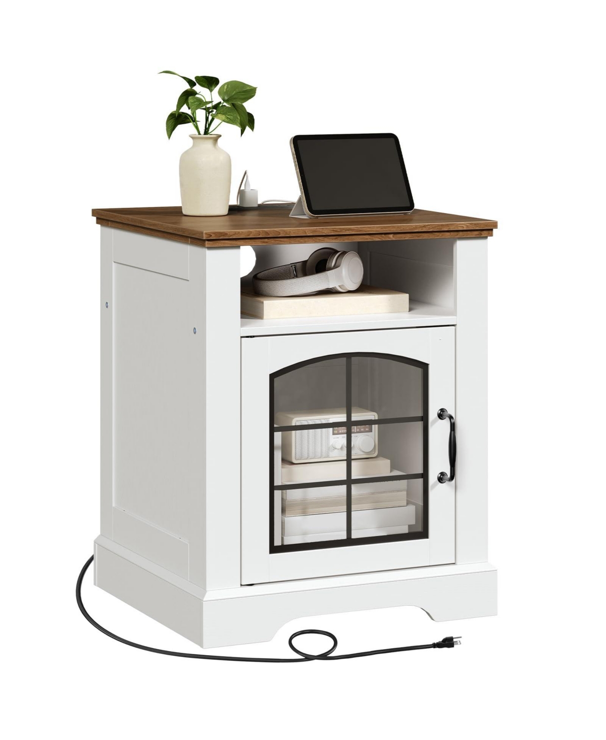 Click here for Slickblue Wooden End Table with Built-In Charging... prices