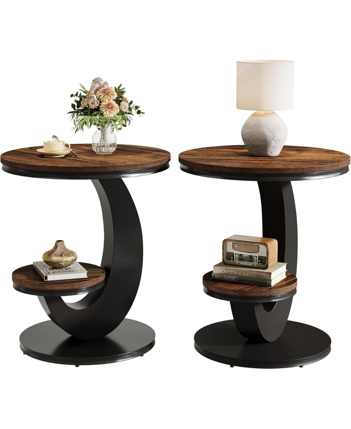 Click here for Tribesigns 2 Tiers Side Table  Round End Table wit... prices