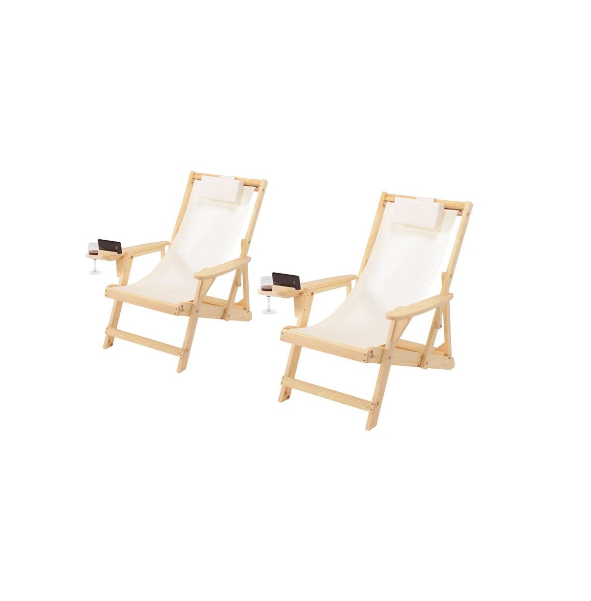 Click here for Jiallo Canvas Sling Chair With Cup And Wine Holder... prices