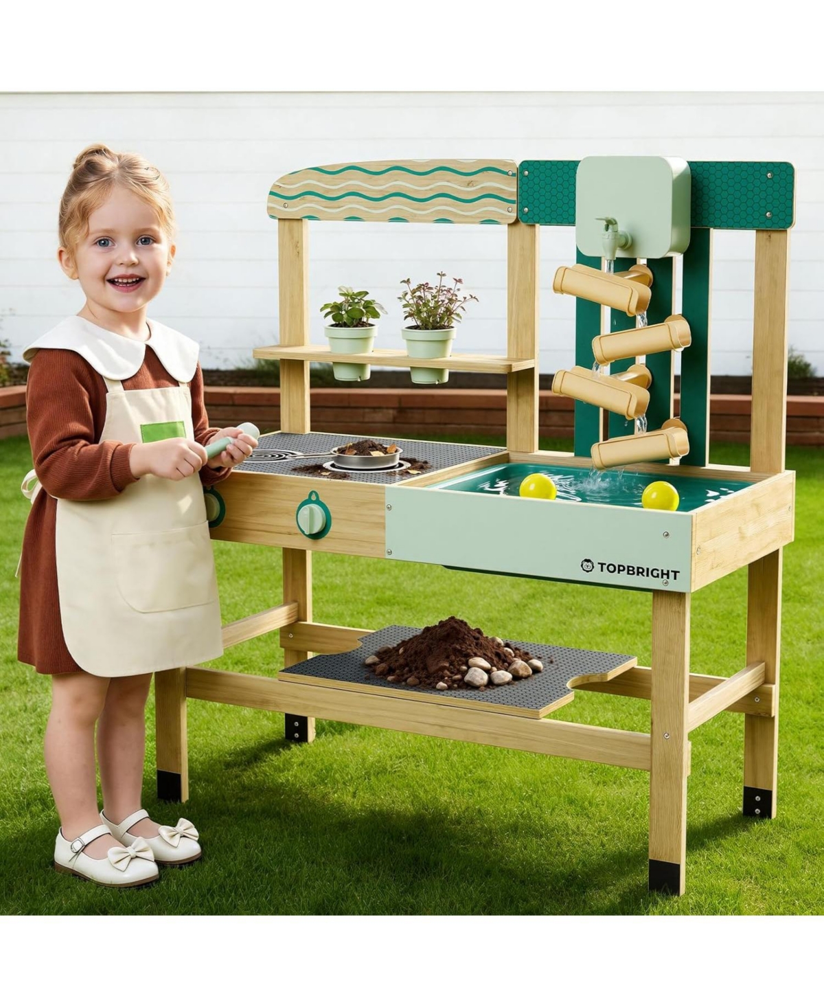 Click here for Top Bright 4 In 1 Mud Kitchen Pretend Play Toy For... prices