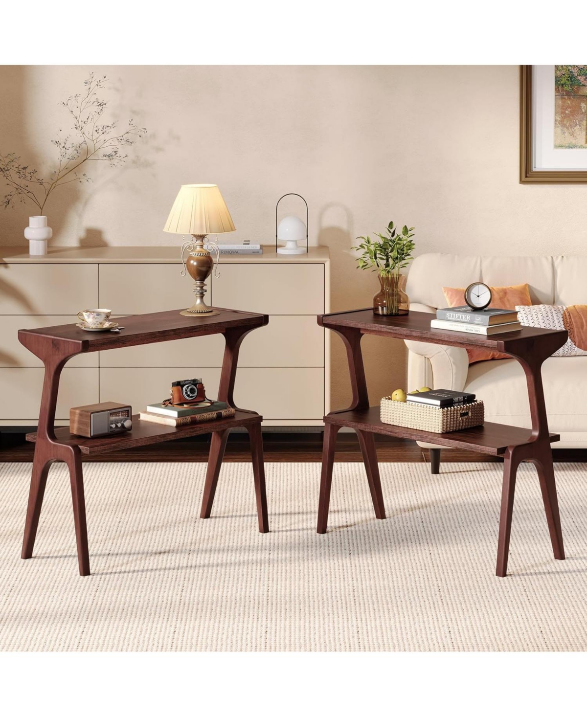 Click here for Tribesigns End Table Set of 2  Solid Wood Side Tab... prices