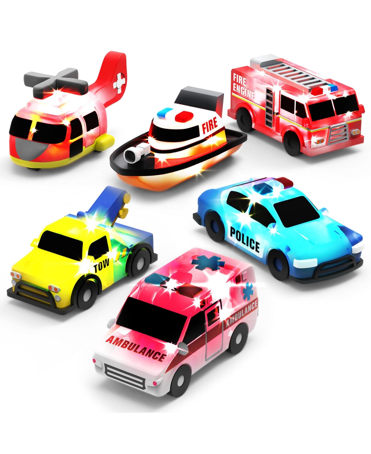 Click here for Gnuadz 6 Pack Emergency Cars Light Up Bath Toys Wa... prices