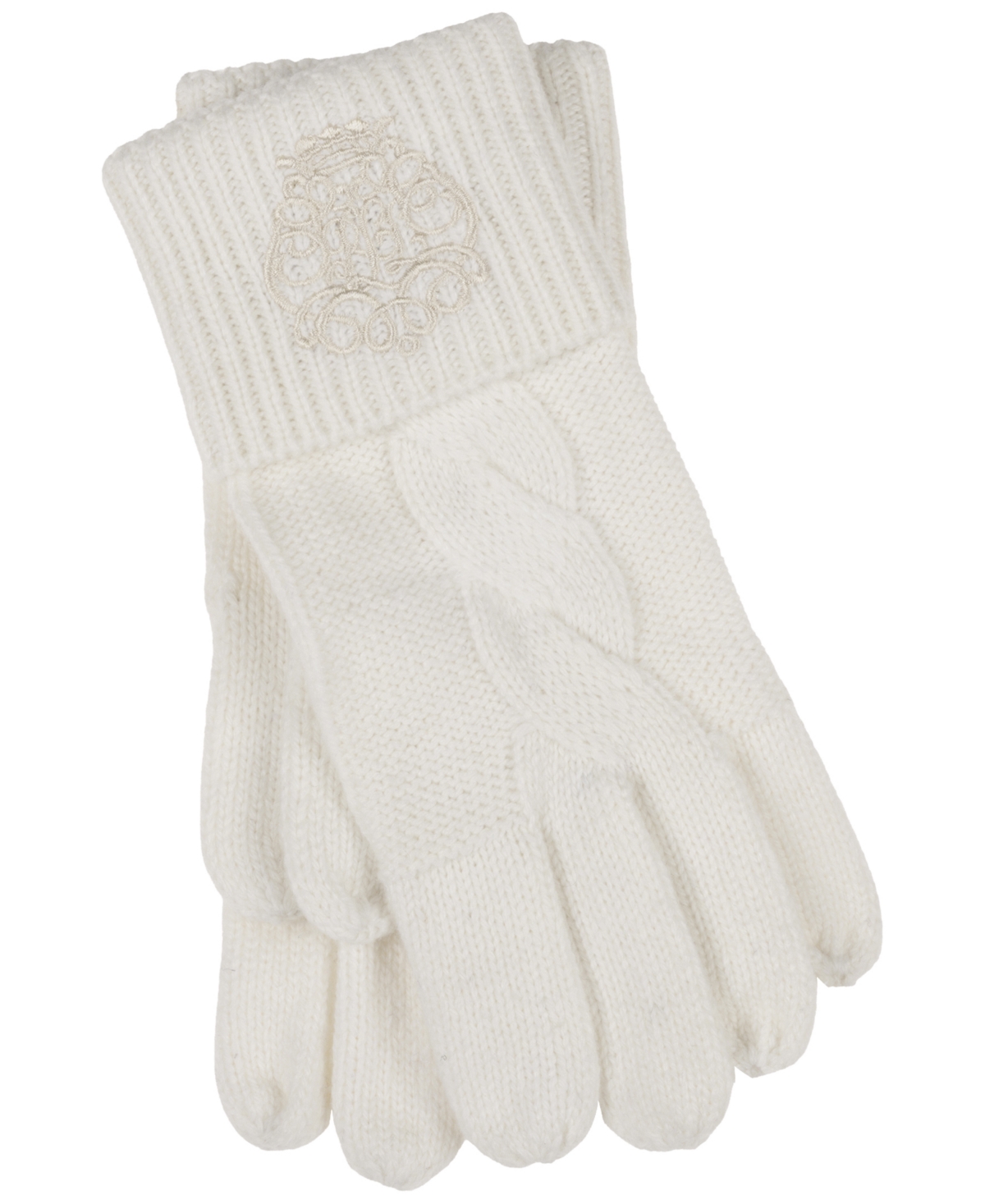 Click here for Lauren Ralph Lauren Embroidery Knit Gloves - Cream prices