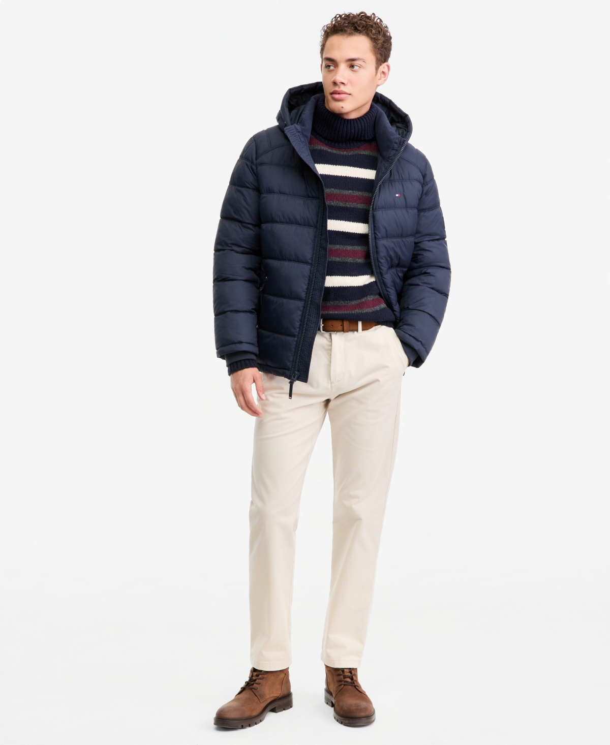 Click here for Tommy Hilfiger Mens Hooded Puffer Jacket - Royal B... prices