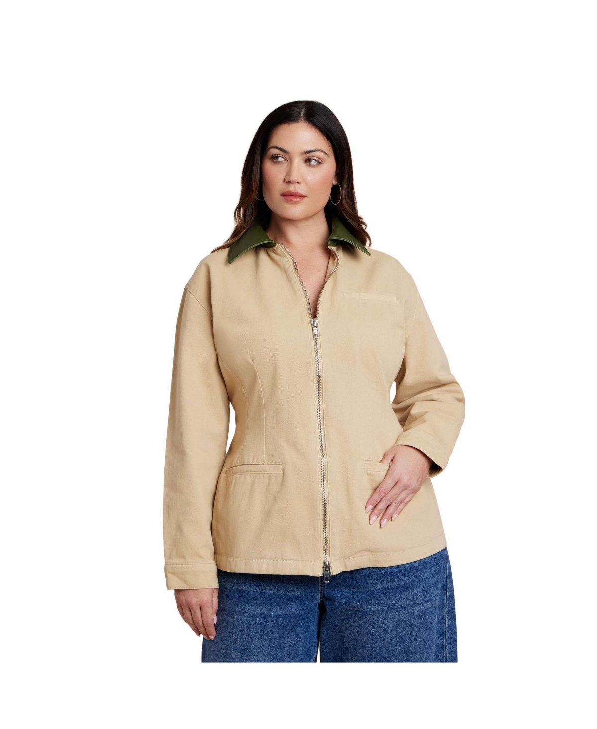 Click here for Eloquii Womens Plus Nipped Waist Barn Jacket With... prices