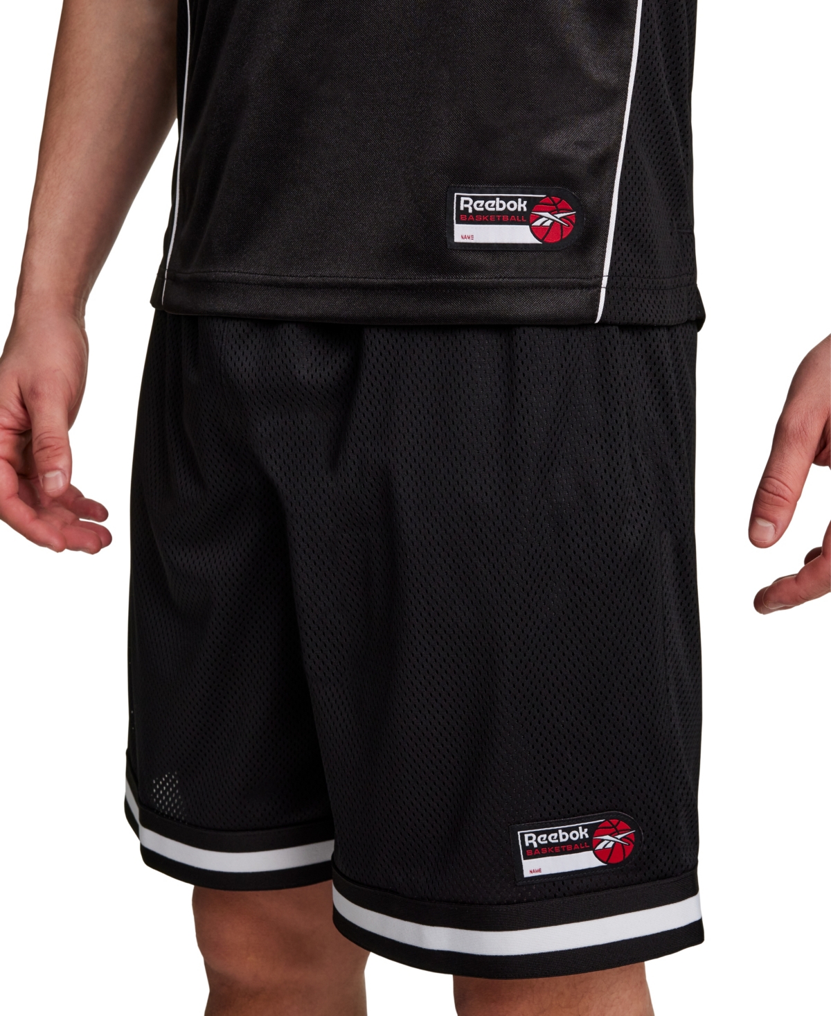 Click here for Reebok Mens Elastic Waistband Mesh Shorts - Black prices