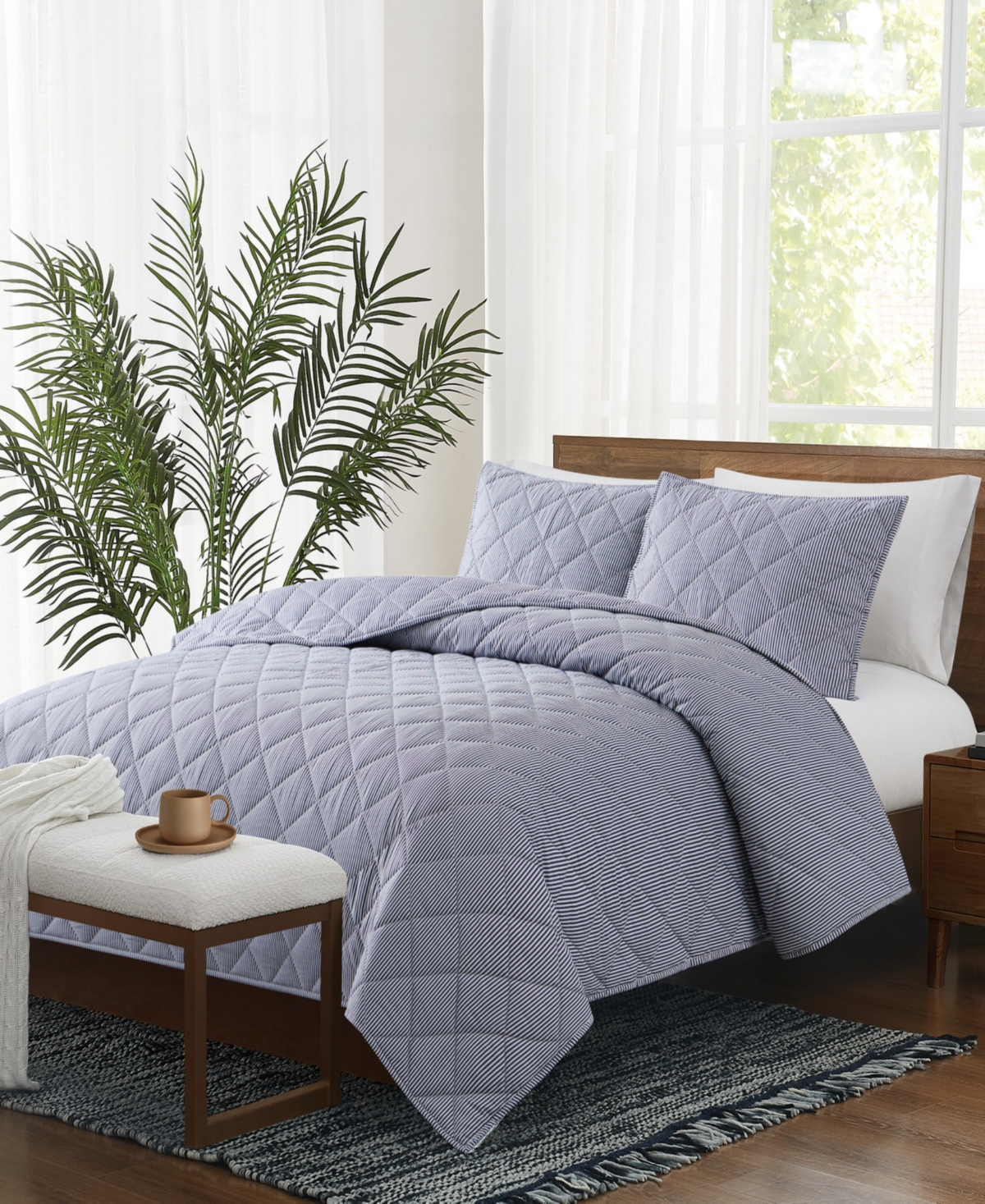Click here for Brooklyn Loom Pinstripe 3-Piece Quilt Set  King -... prices