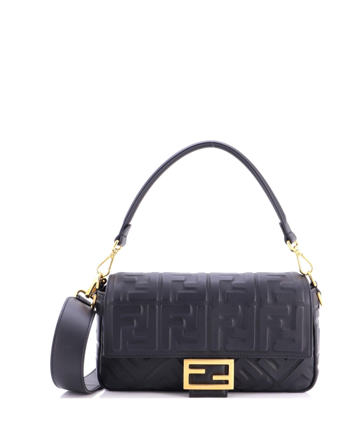 Click here for Pre-Owned Fendi Medium Baguette Nm Bag Zucca Embos... prices