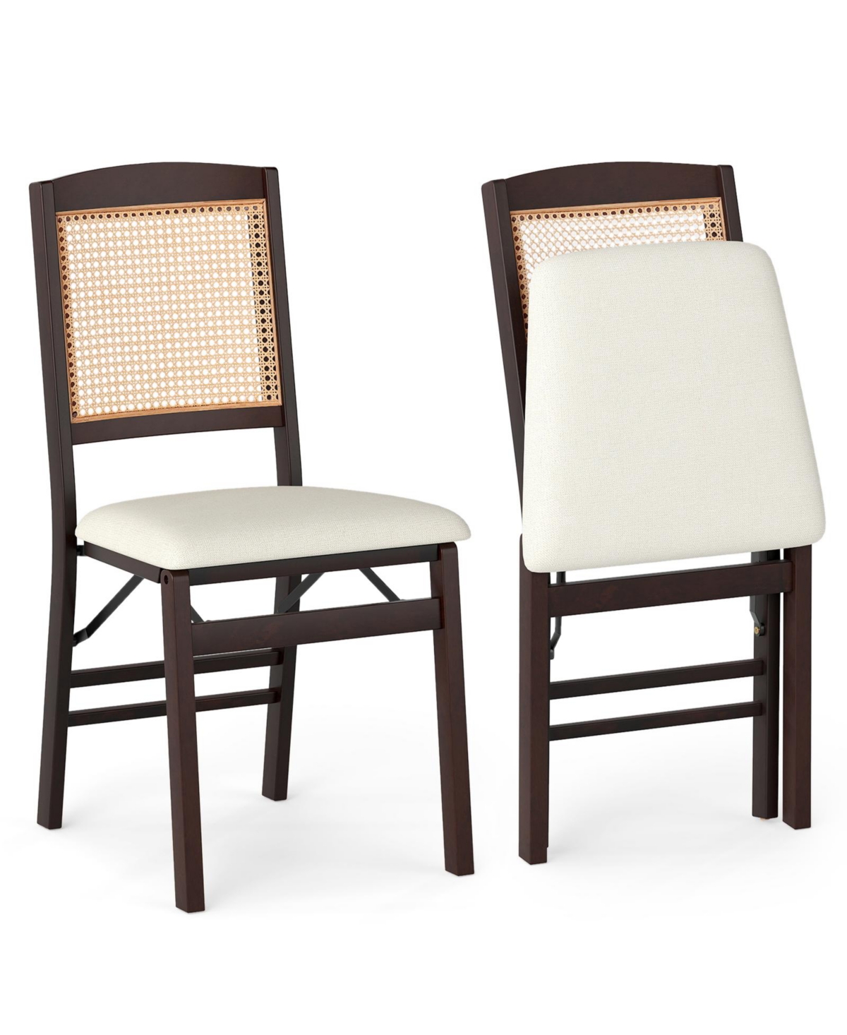 Click here for Gymax Folding Dining Chairs Set of 2 w/Linen Padde... prices