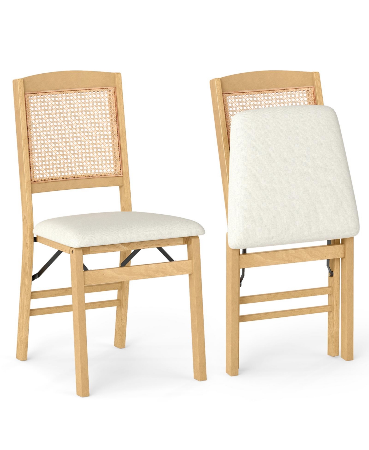Click here for Gymax Folding Dining Chairs Set of 2 w/Linen Padde... prices