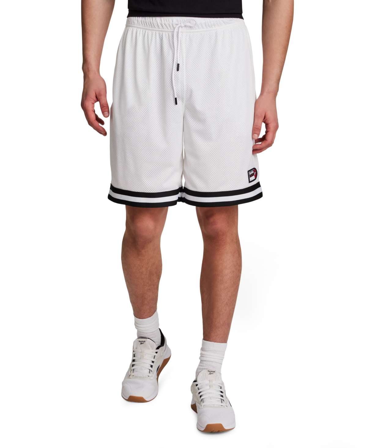 Click here for Reebok Mens Elastic Waistband Mesh Shorts - White prices