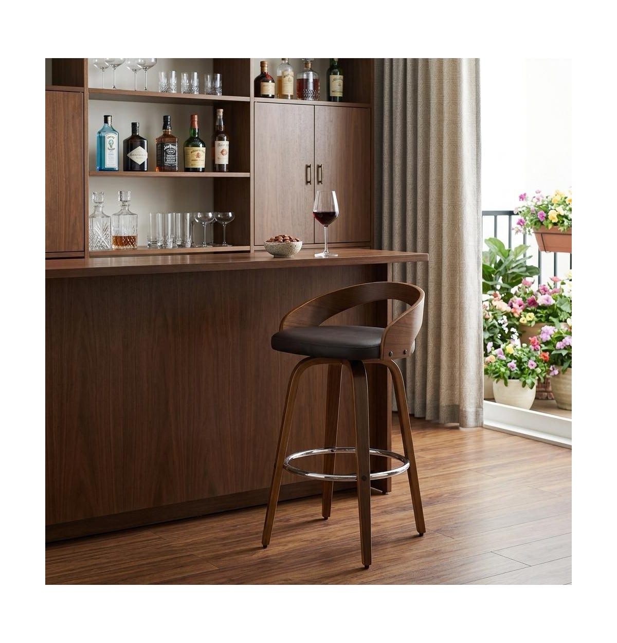 Click here for HomeRoots 30 Faux Leather and Solid Wood Low Back... prices