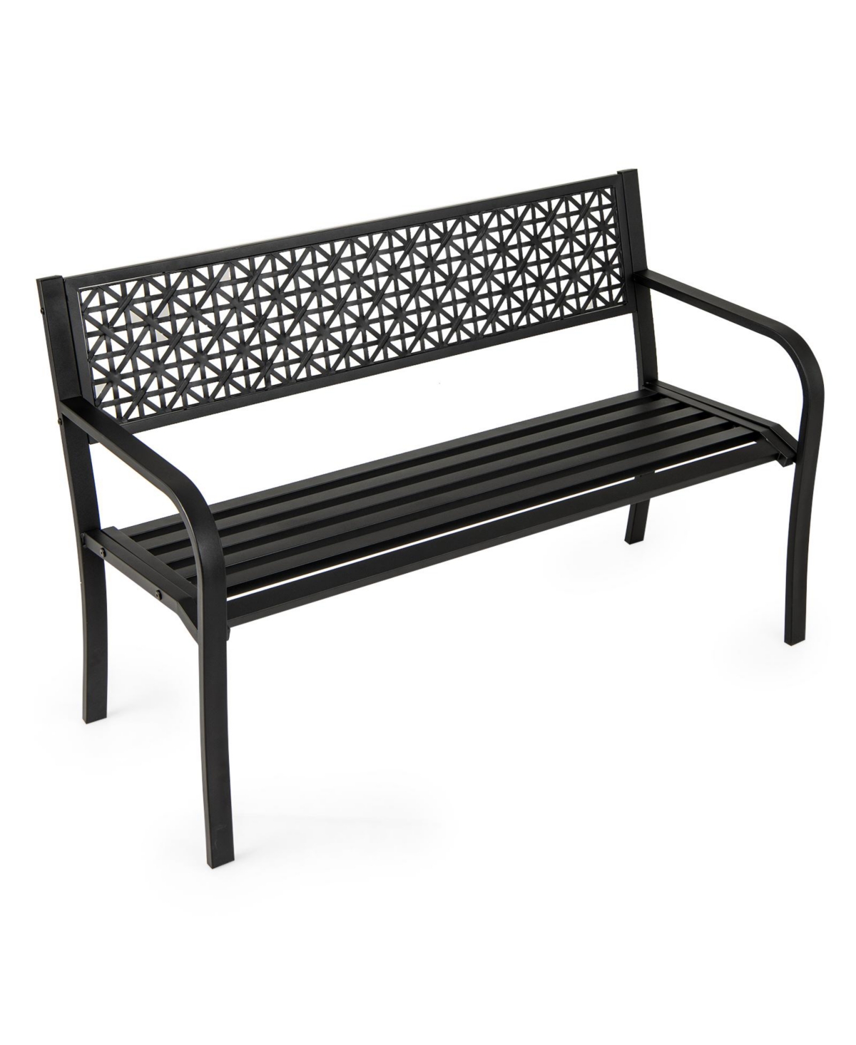 Click here for Slickblue Metal Garden Bench with Patterned Back D... prices