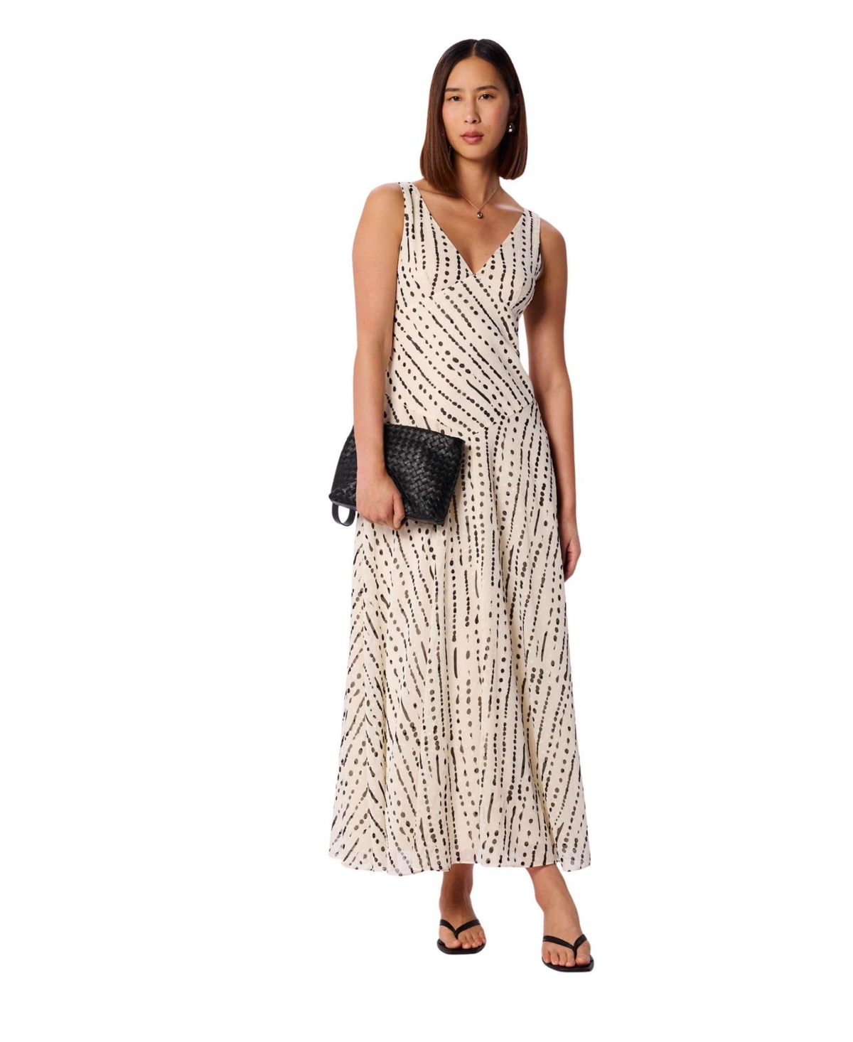 Click here for Whistles Womens Dashed Spot Dobby Maxi Dress - Whi... prices