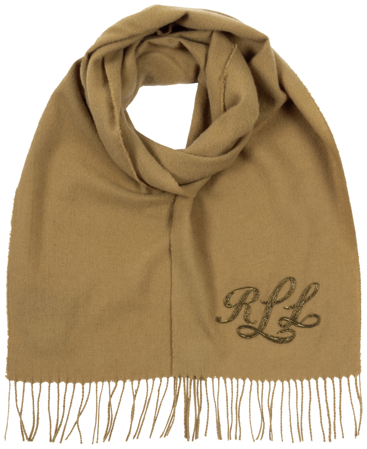 Click here for Lauren Ralph Lauren Beaded Logo Scarf - Lauren Cam... prices