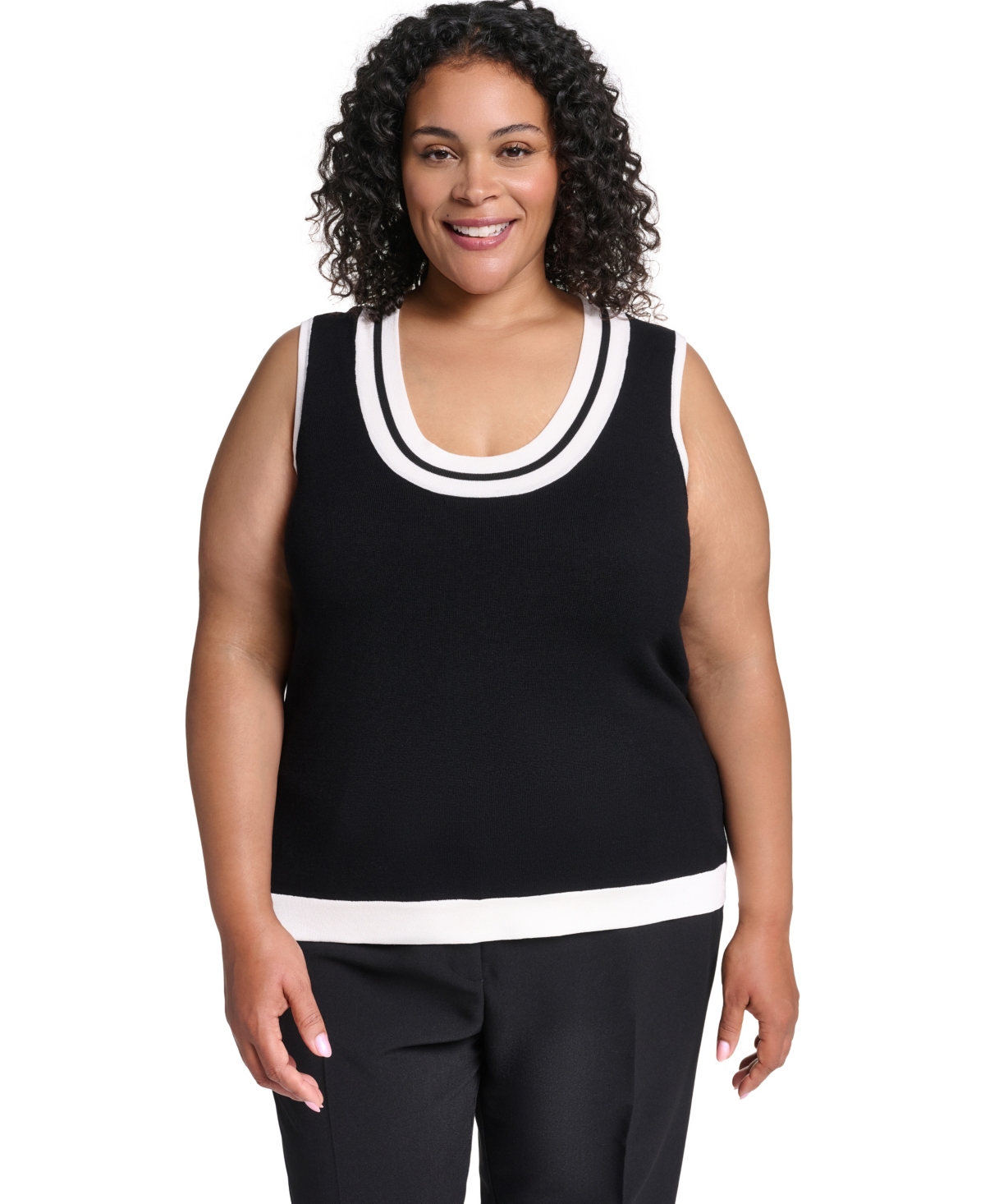 Click here for Karl Lagerfeld Paris Plus Size Scoop Neck Knit Tan... prices