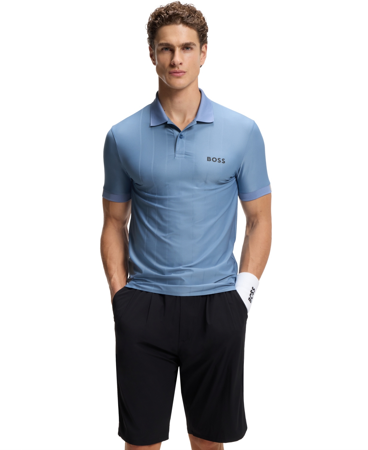 Click here for Boss by Hugo Boss Mens Four-Way Stretch Stripe-Jer... prices