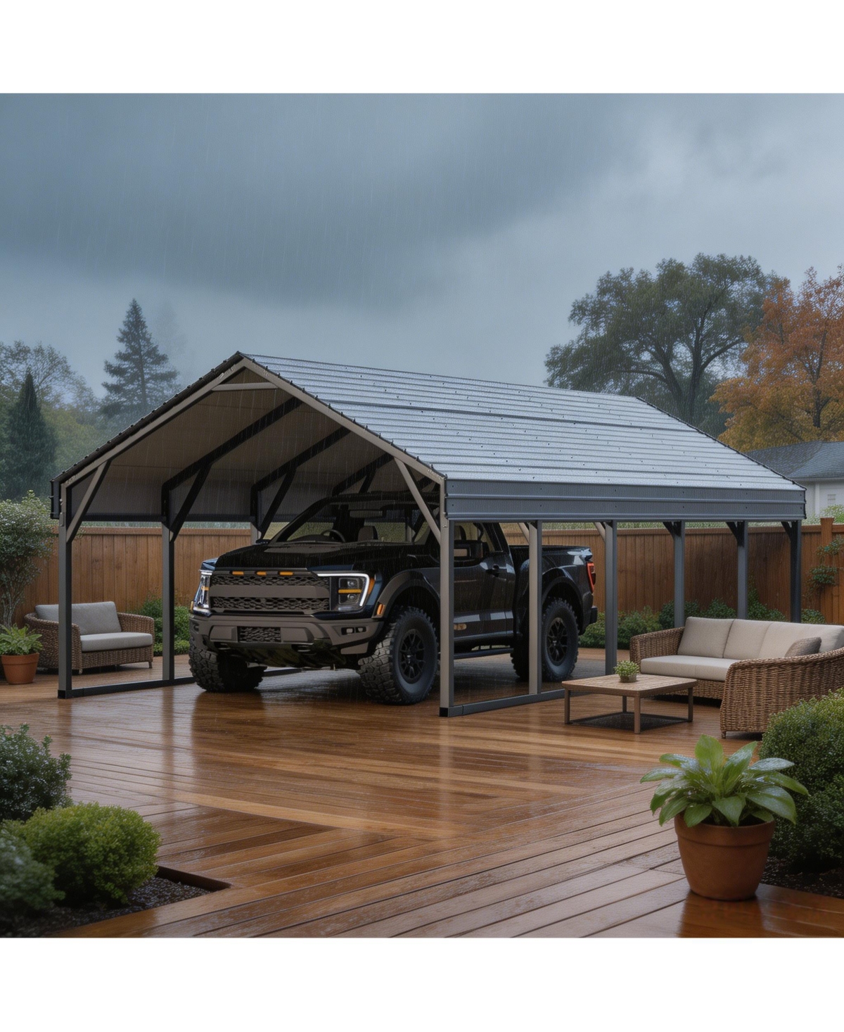 Click here for homfan Heavy Duty Steel Carport  Outdoor Metal Sto... prices
