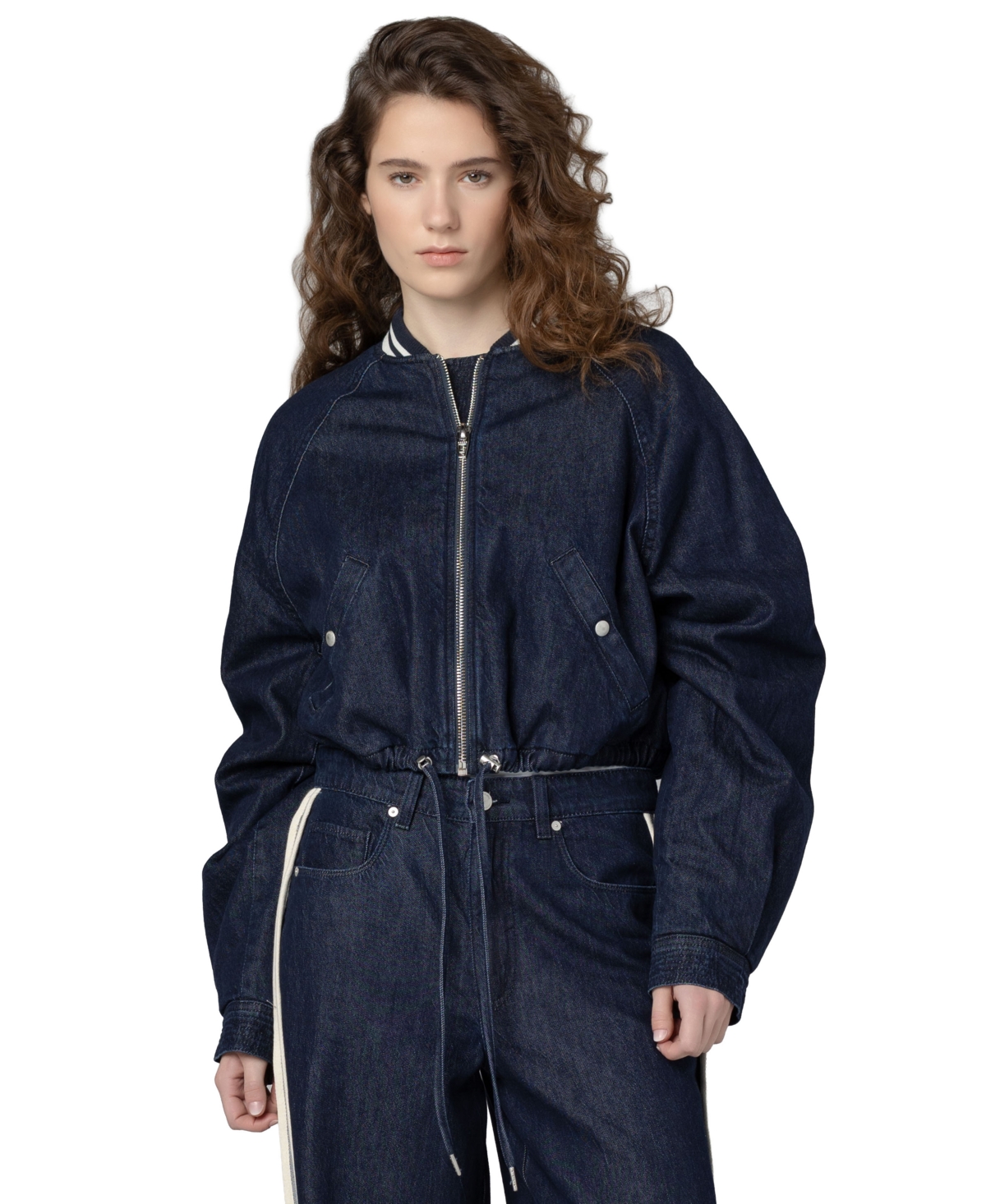 Click here for Blank Nyc Womens Play Time Collarless Denim Bomber... prices