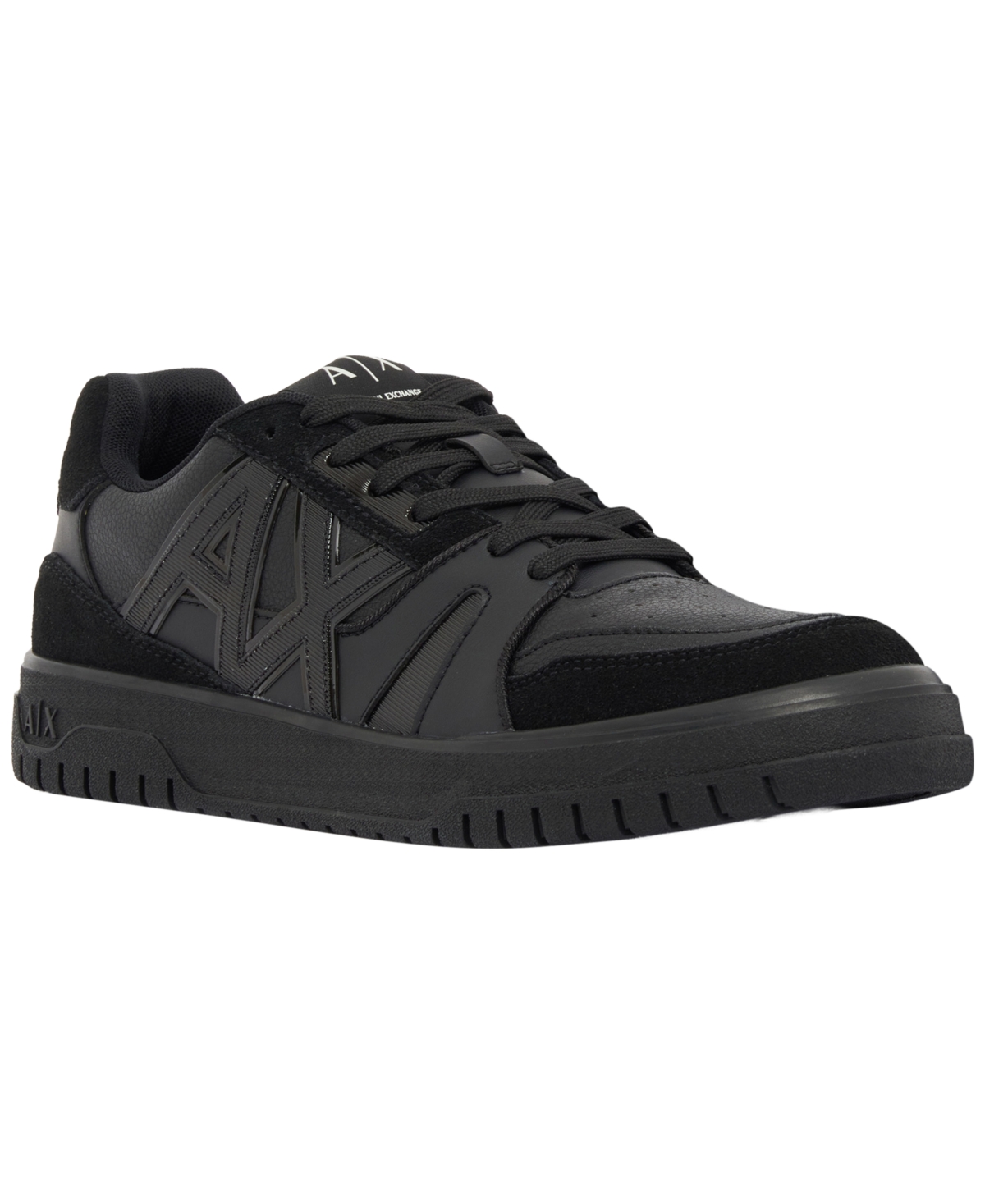 Click here for A|X Armani Exchange Mens Duck Suede Sneakers - Bla... prices