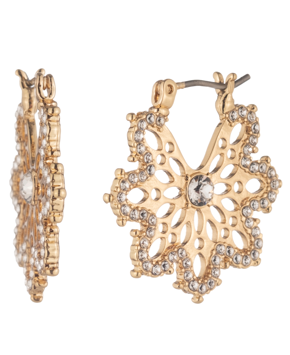 Click here for Marchesa Crystal Filigree Gold-Tone Hoop Earrings... prices