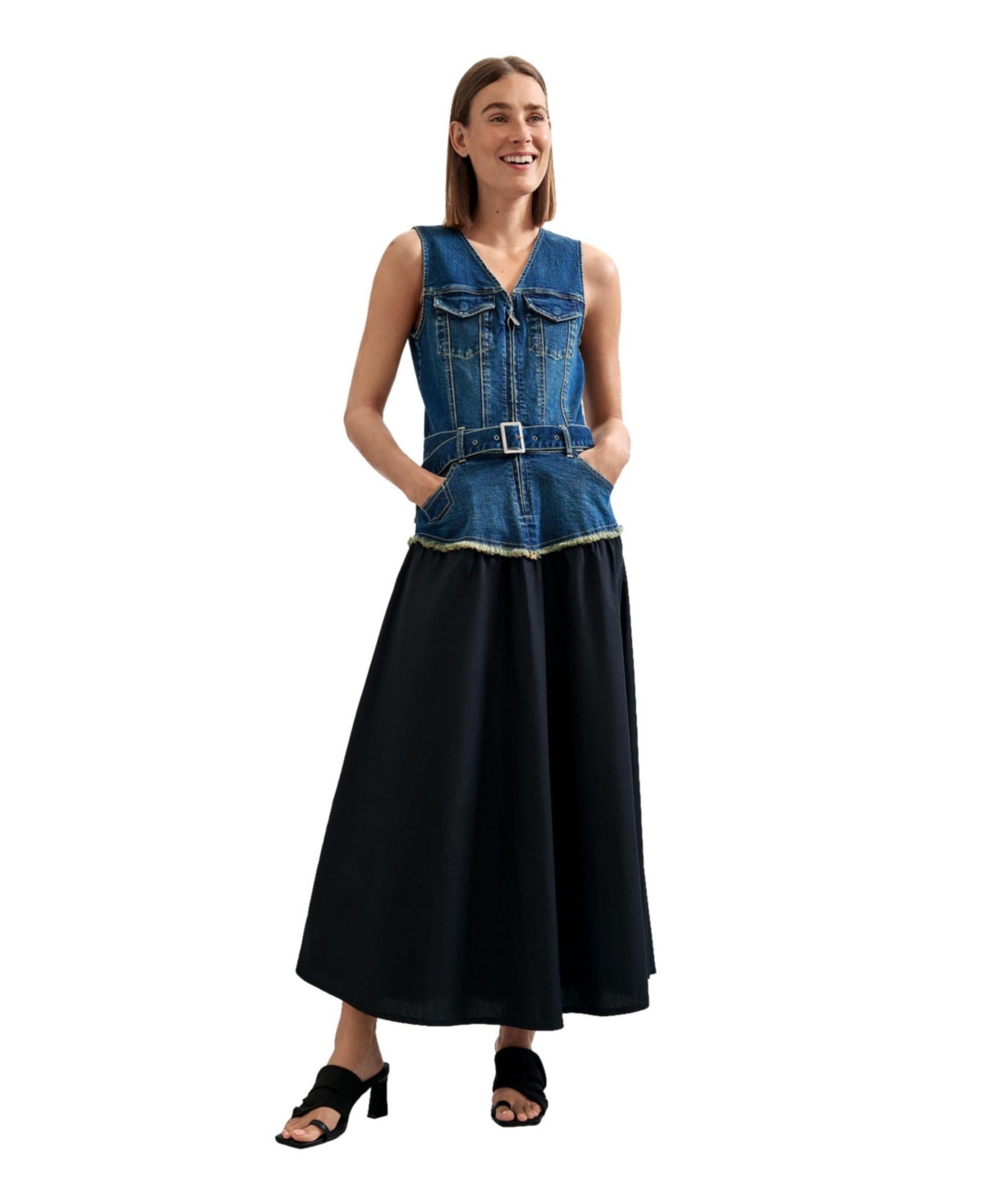 Click here for Desigual Womens Sleeveless Denim Dress - Medium bl... prices