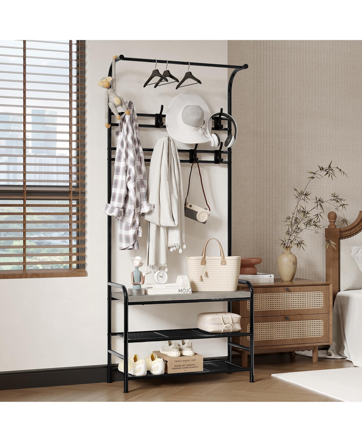 Click here for homfan 3-in-1 Hallway Coat Rack with Shoe Bench  S... prices