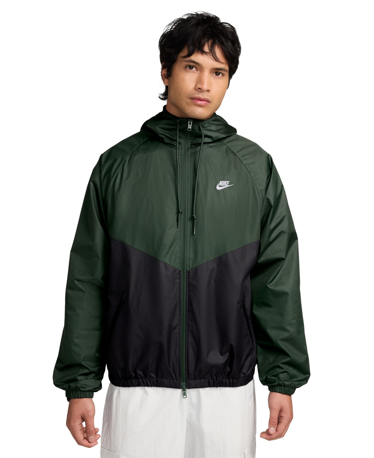 Click here for Nike Mens Lined Front Zipper Hooded Jacket - Fir/W... prices