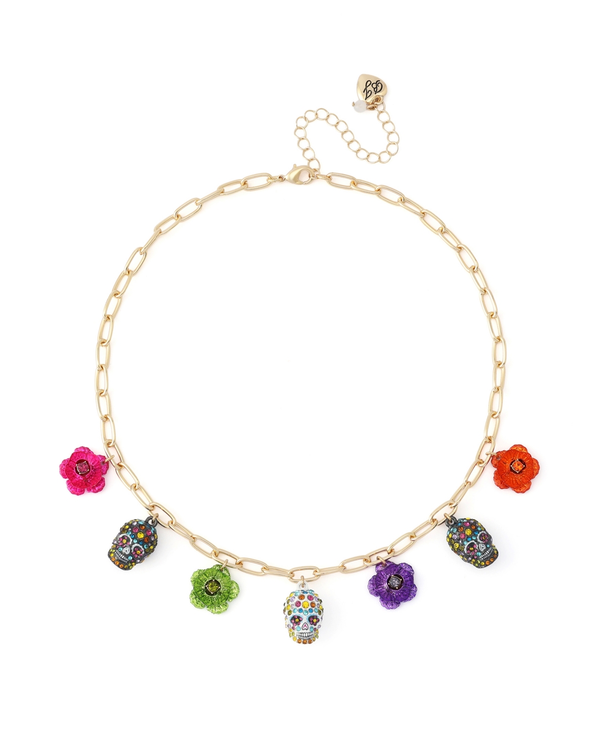 Click here for Betsey Johnson Faux-Stone Sugar Skull Bib Necklace... prices