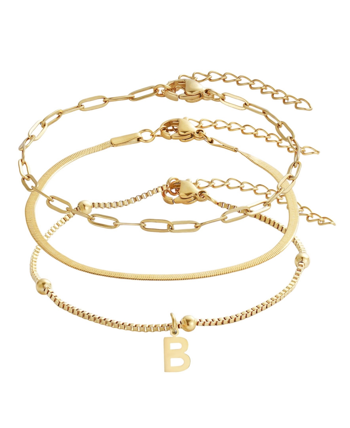Click here for Adornia Tarnish Resistant Gold Set of 3 Chain Brac... prices