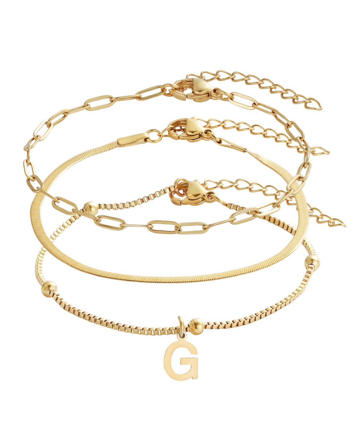 Click here for Adornia Tarnish Resistant Gold Set of 3 Chain Brac... prices
