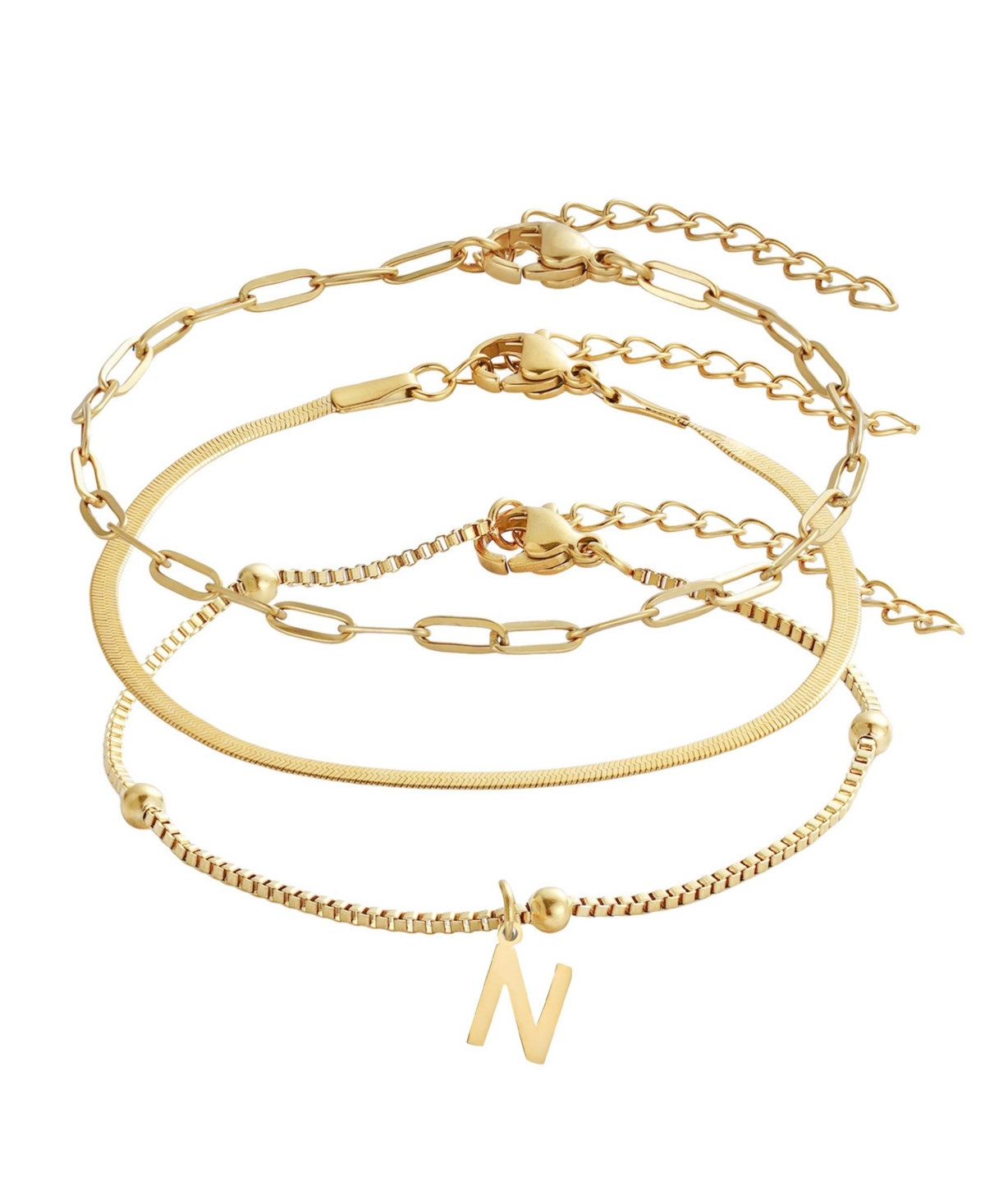 Click here for Adornia Tarnish Resistant Gold Set of 3 Chain Brac... prices