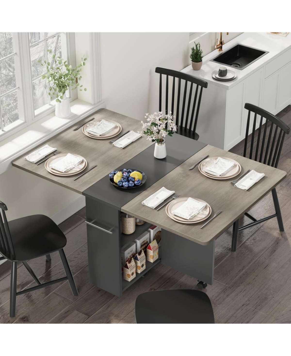 Click here for homfan Folding Dining Table with Storage Shelf  Dr... prices
