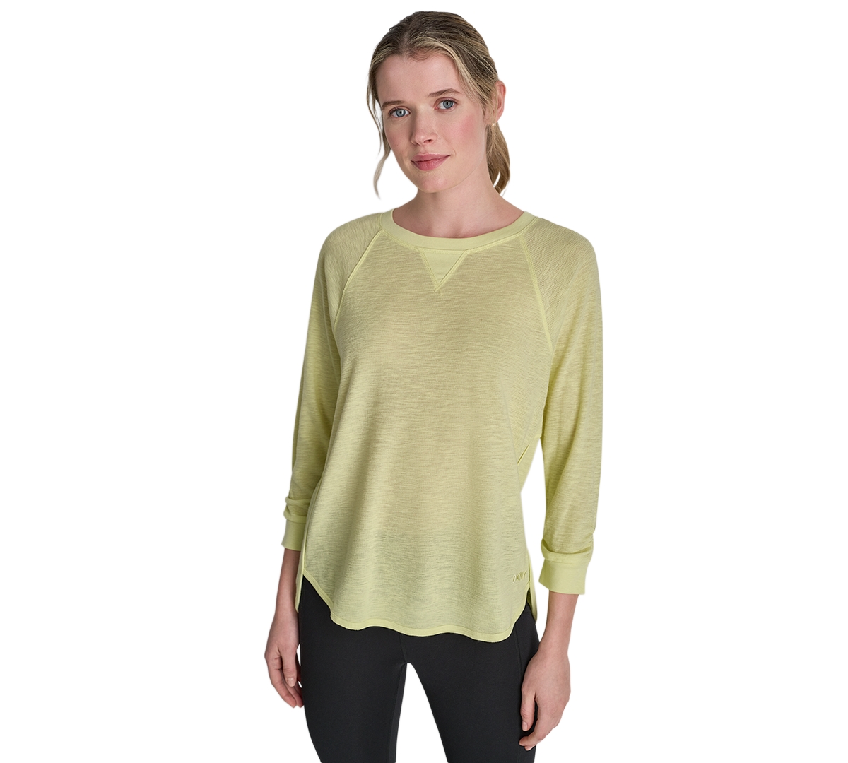 Click here for Dkny Womens Mini Slub Waffle Three Quarter Sleeve... prices