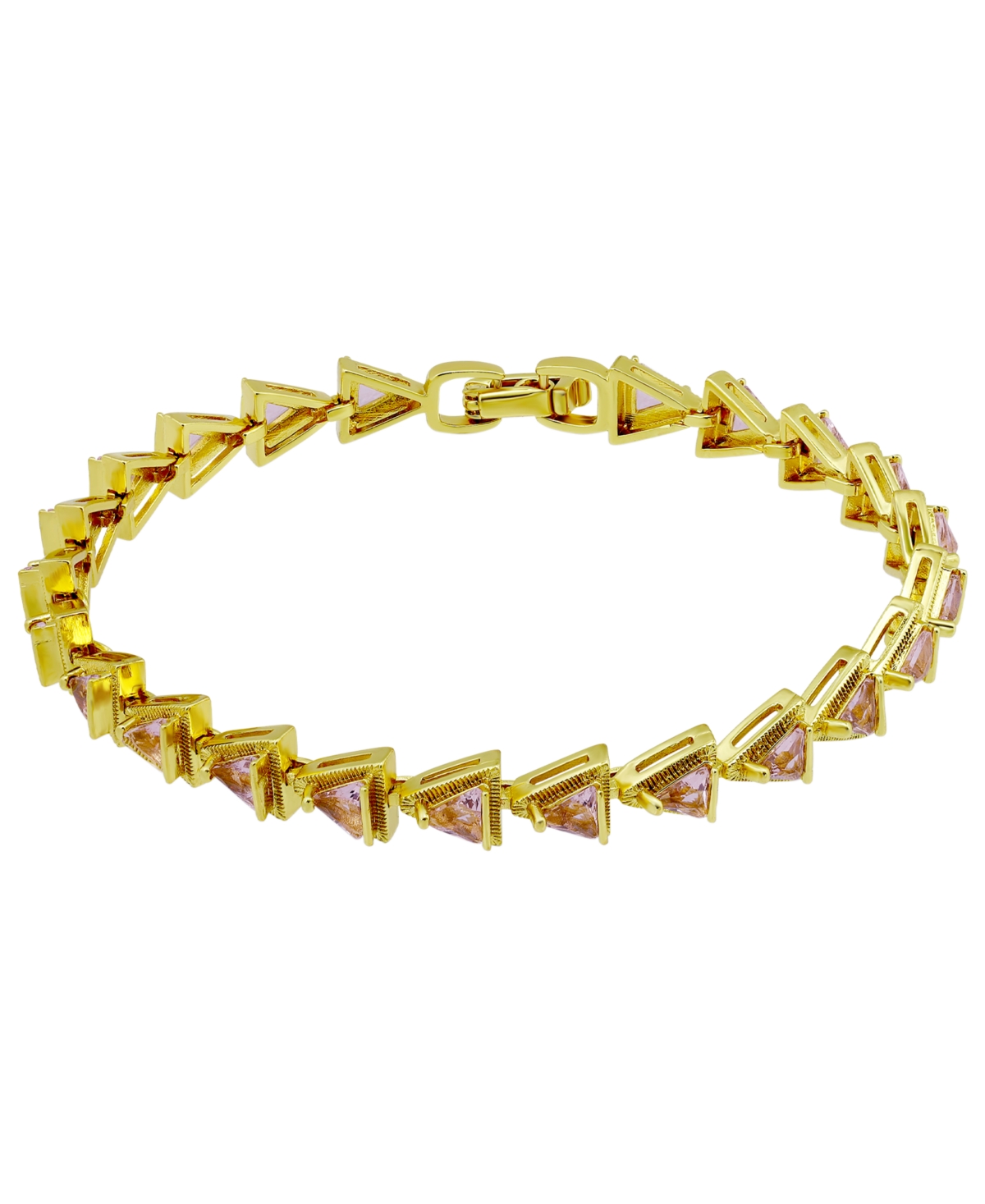 Click here for Macys Triangle Light Pink Cubic Zirconia Ribbed Bo... prices
