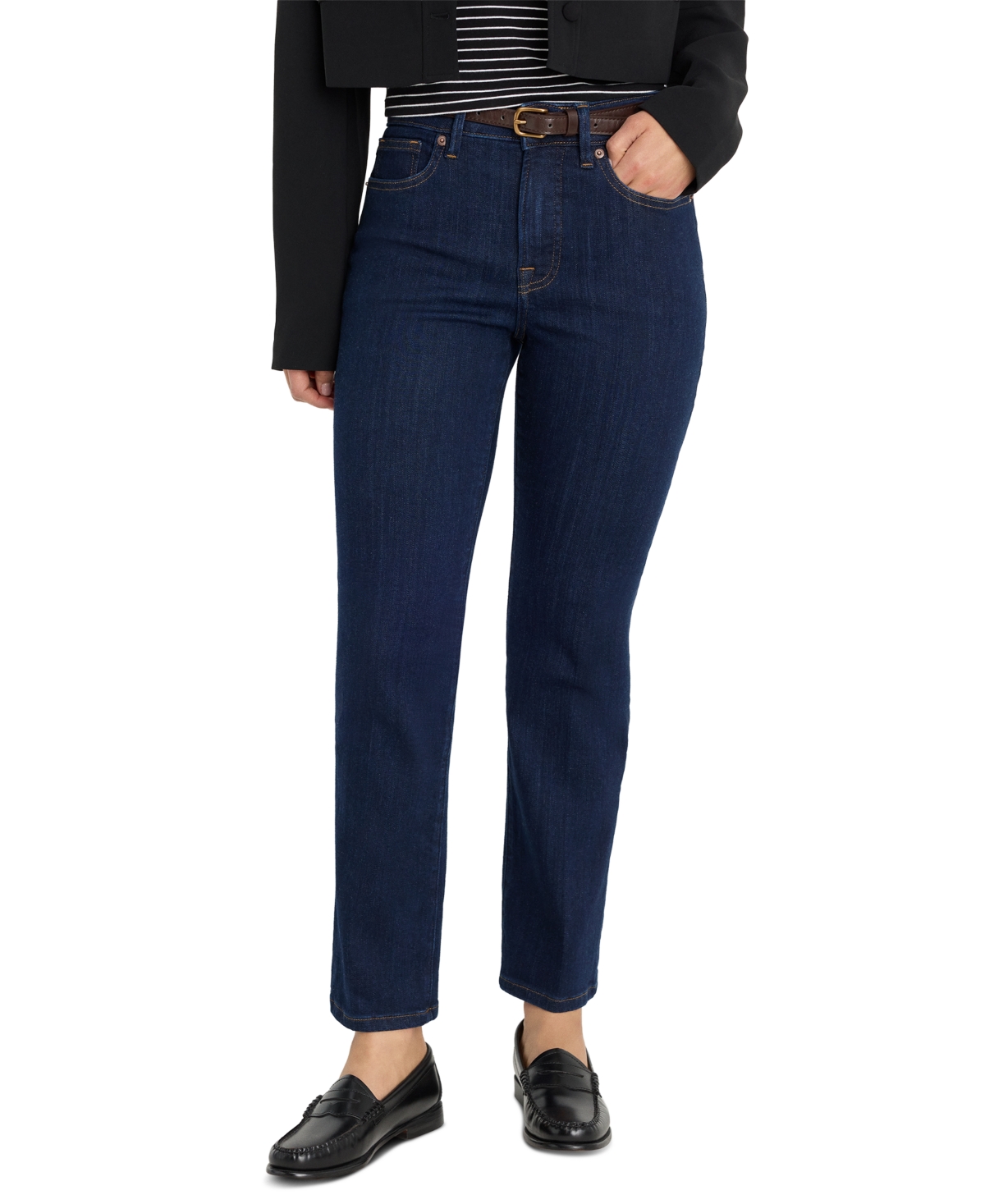Click here for Good American Womens Mid-Rise Straight-Leg Jeans... prices