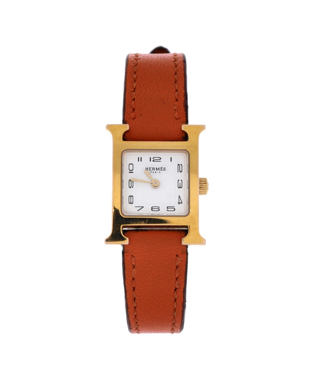 Click here for Pre-Owned HERMES Heure H Quartz Watch in Plated Me... prices