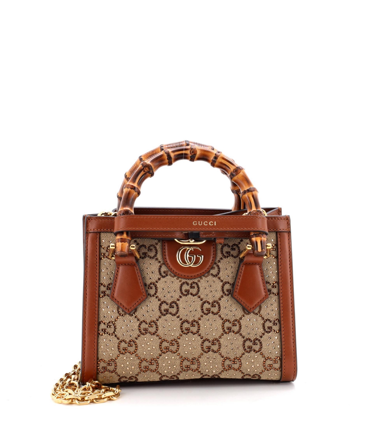 Click here for Pre-Owned Gucci Mini Diana Nm Bamboo Handle Tote C... prices