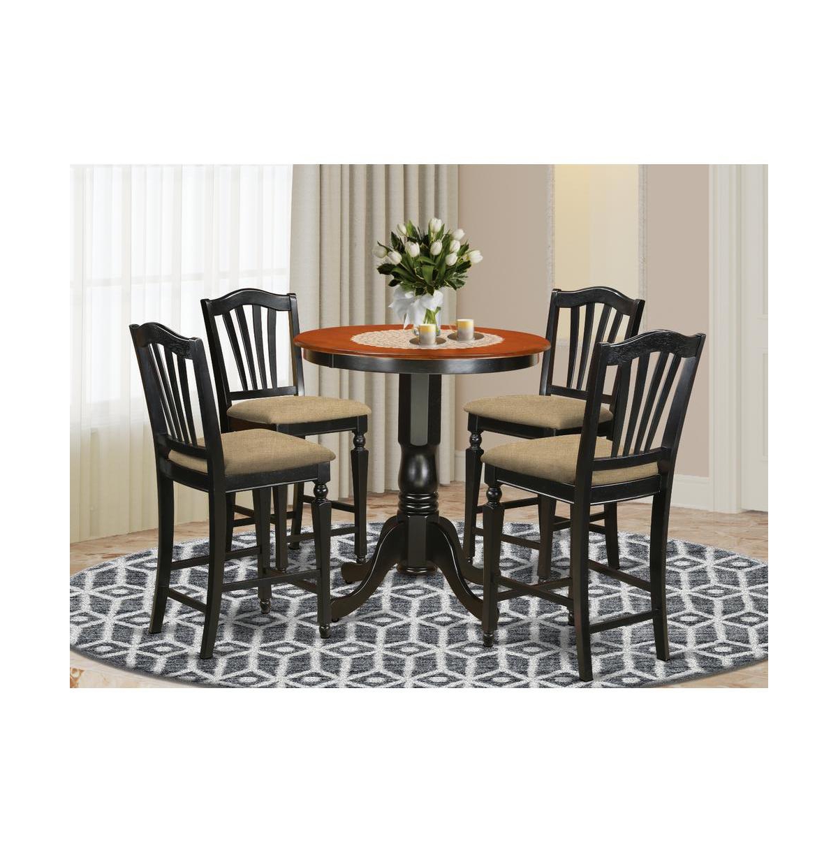 Click here for East West Furniture EDCH5-blk-c 5 Piece counter he... prices