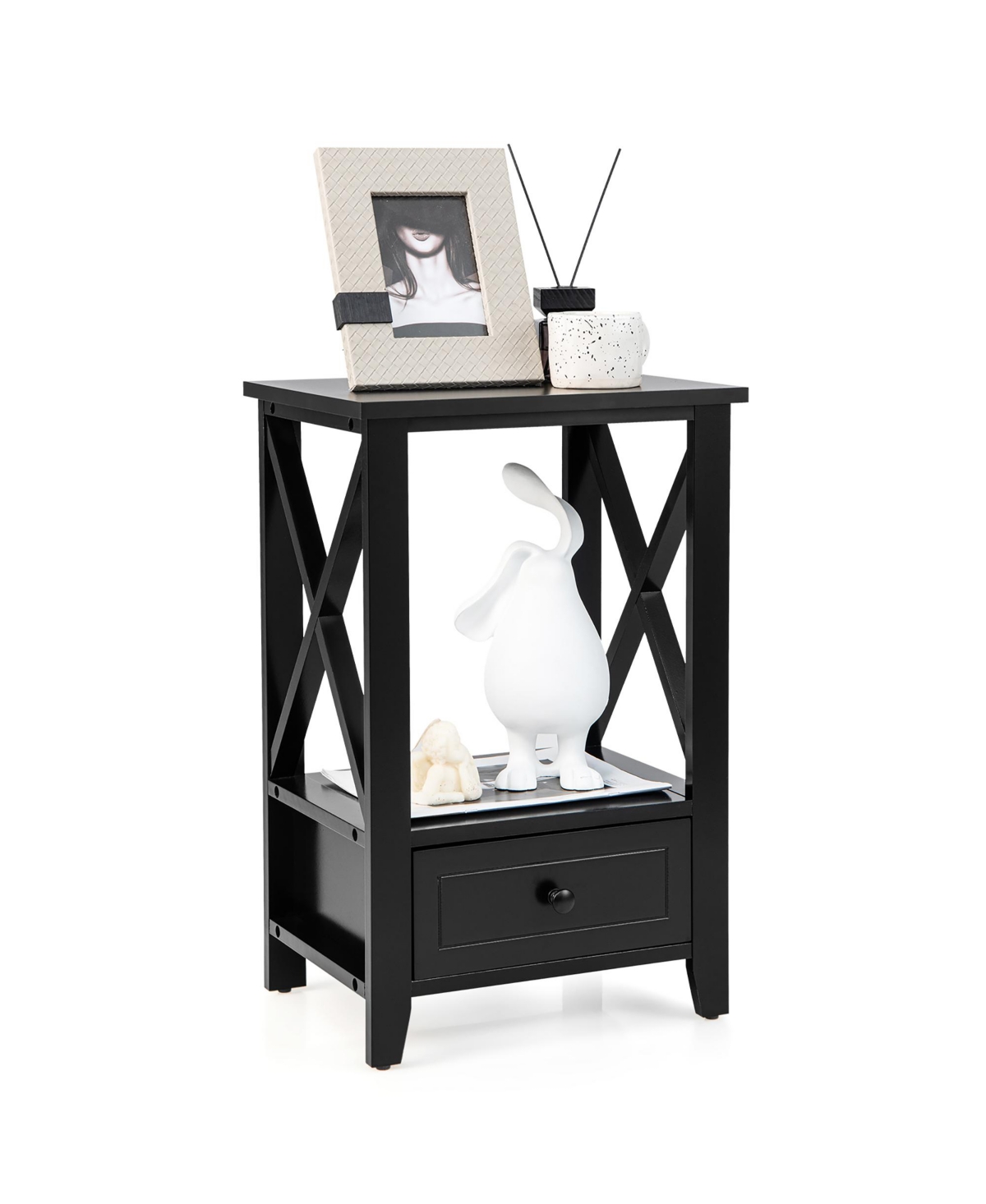 Click here for Costway Modern Nightstand with Bottom Drawer Stora... prices