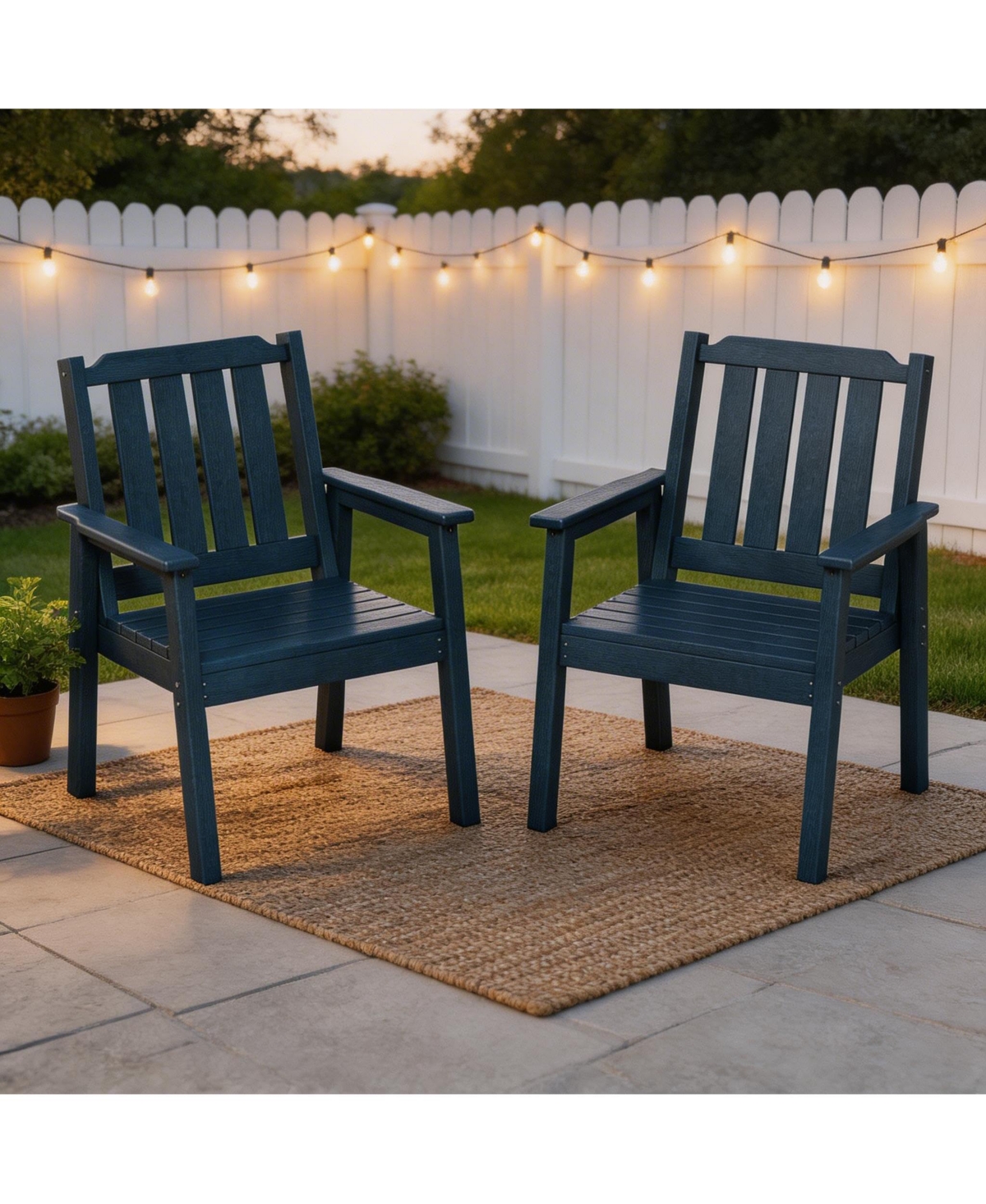 Click here for homfan Set of 2 Hdpe Outdoor Dining Chairs â Wat... prices