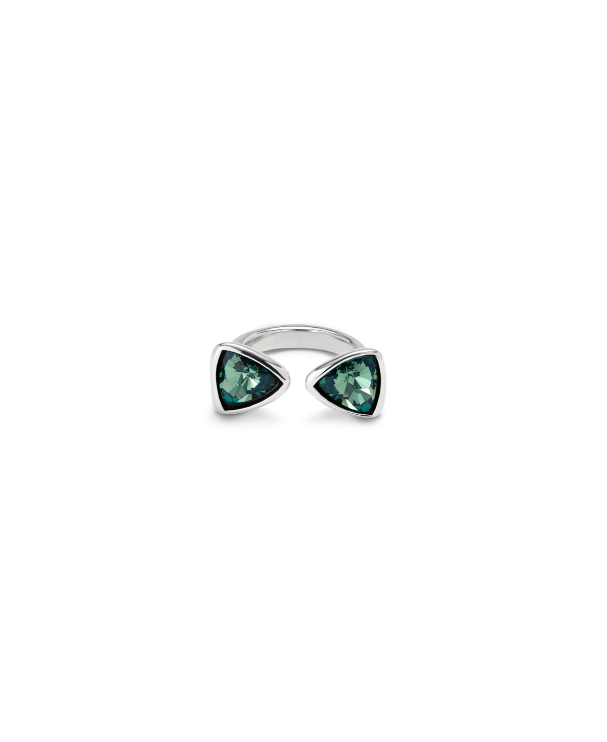 Click here for UNODE50 Ring with two green crystals - Green prices