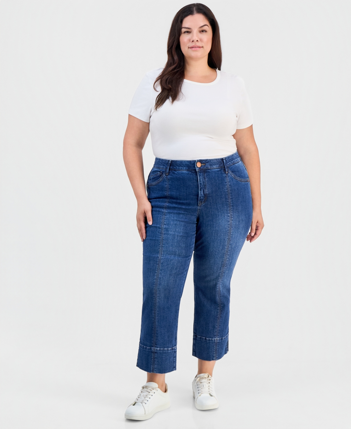 Click here for Democracy Trendy Plus Size Kick-Flare Jeans - Blue prices