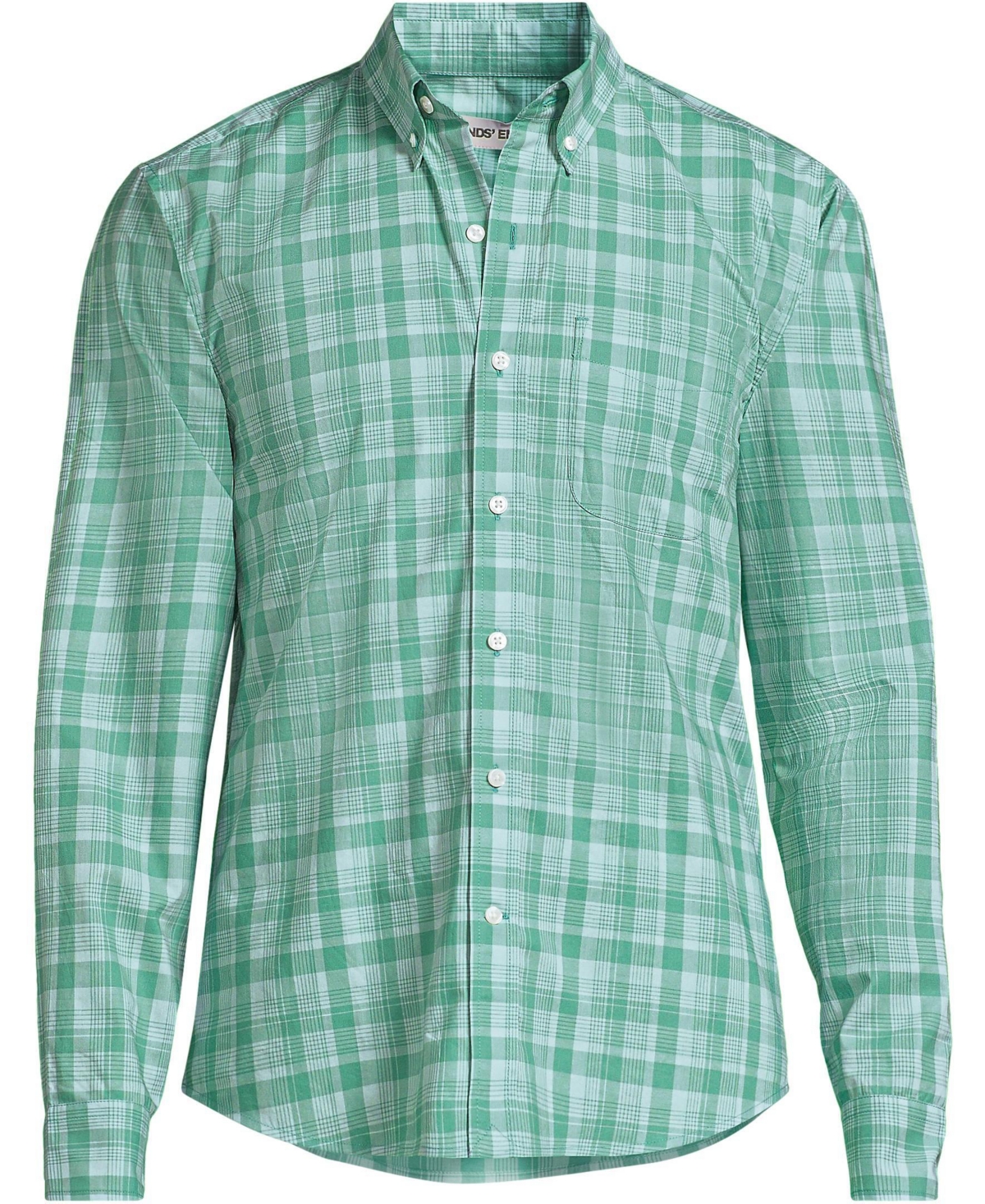 Click here for Lands End Mens Long Sleeve Pattern Poplin Shirt -... prices