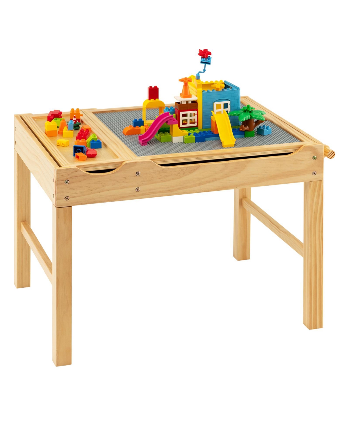 Click here for Kids Multi Activity Play Table Wooden Building Blo... prices