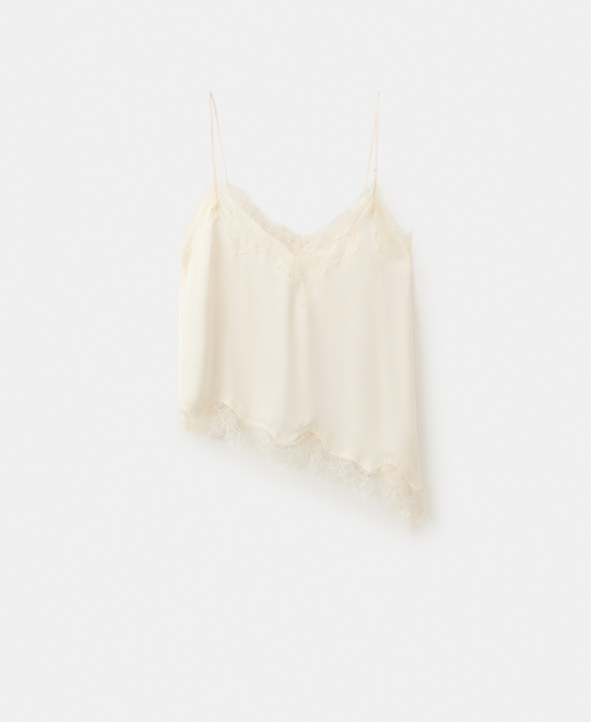 Click here for Mango Womens Asymmetrical Lace Lingerie Top - Ligh... prices