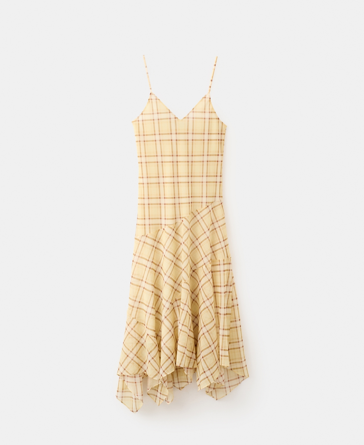 Click here for Mango Womens Check Asymmetrical Dress - Light Past... prices