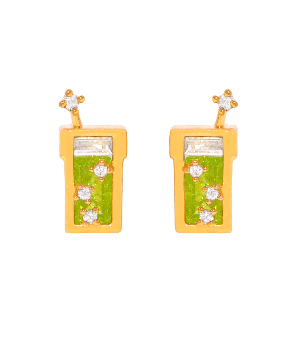 Click here for Girls Crew Crystal Matcha Stud Earrings - Gold prices